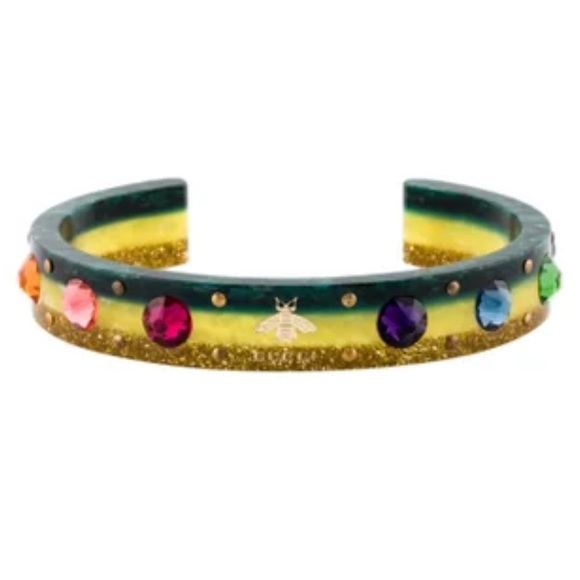 Gucci | Jewelry | Gucci Crystal Embellished Gold Love Cuff Bracelet ...
